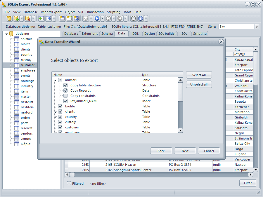 SQLite Administration SQLite Expert